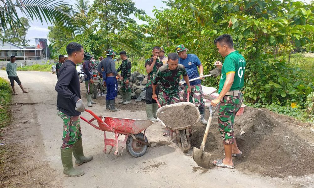 Satgas TMMD ke-120 Kodim 1403/Palopo Segera Lakukan Penguatan Tebing Sungai Kandoa – Ujung Jari